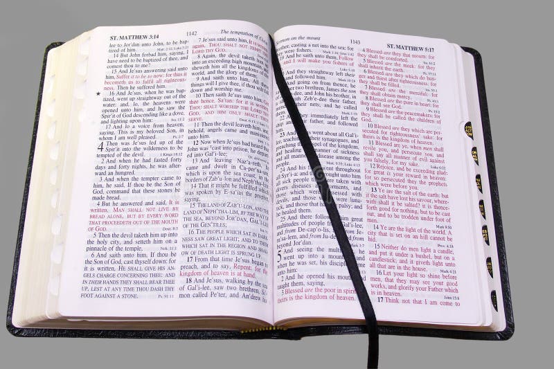 Open Bible with ribbon stock photo. Image of chapter, print - 586028