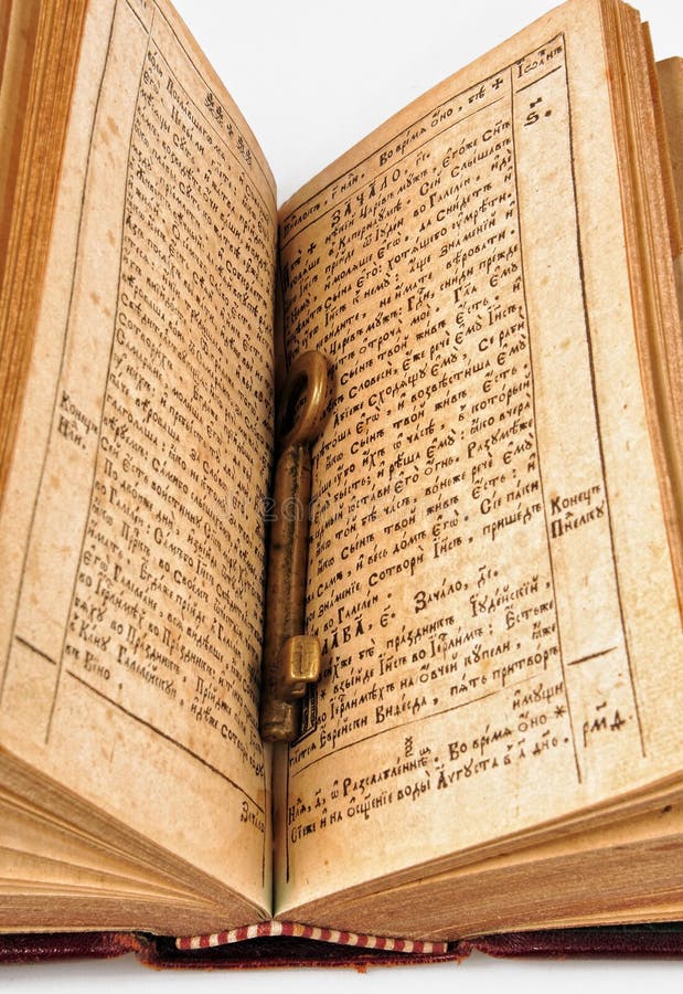 Open Bible with key stock image. Image of religion, open - 39105233