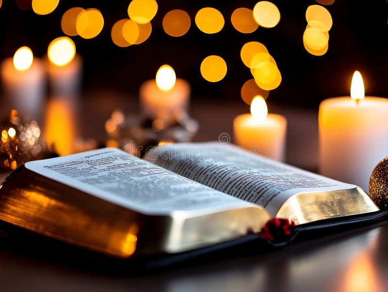 Open Bible With Candle The Open Bible, NKJV Thomas Nelson Bibles