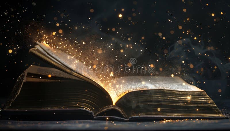 Open Bible with Light Emanating from it, Concept of Spiritual ...