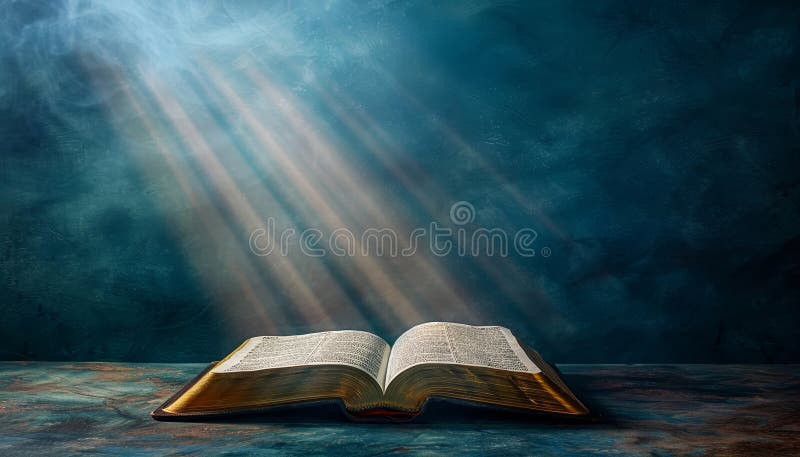 Open Bible with Light Emanating from it, Concept of Spiritual ...