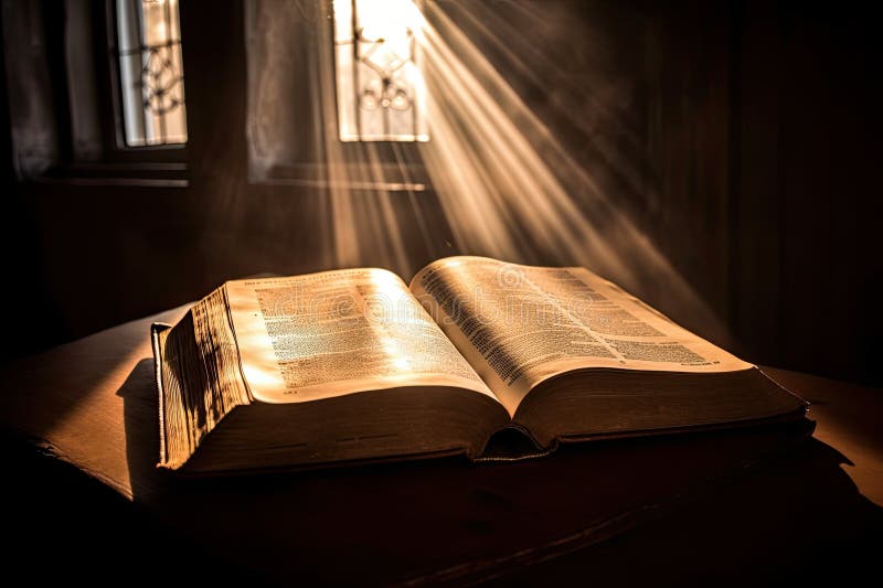 Open bible with sunlight stock image. Image of christianity - 296066741