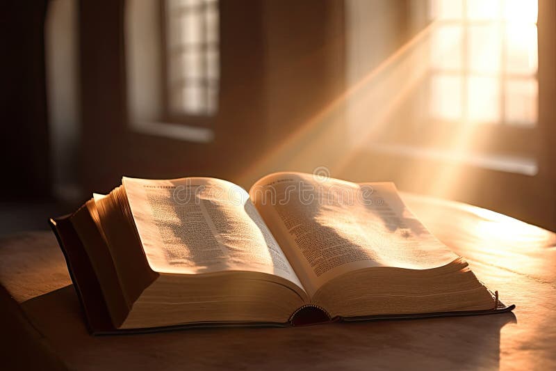 Open bible with sunlight stock photo. Image of cultures - 318043852