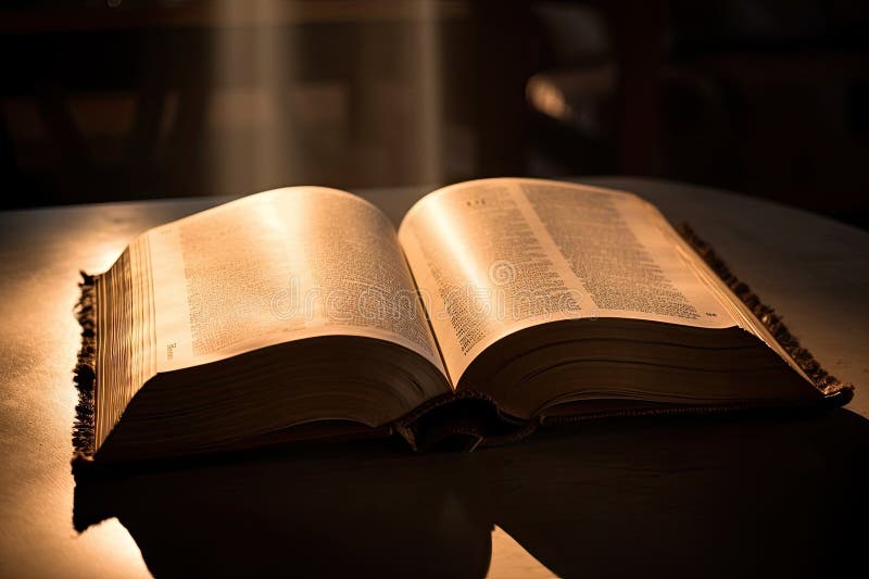 Open bible with sunlight stock photo. Image of studying - 310353382