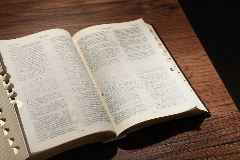 Open Bible on Table. Christian Religious Book Stock Photo - Image of ... Open Bible on Table. Christian Religious Book Stock Photo - Image of ...