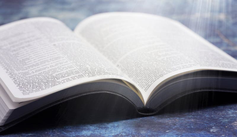 Open Bible on a Wooden Table Stock Image - Image of christian, christ ...