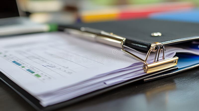Open Binder with Detailed Business Plan and Notes Stock Illustration ...