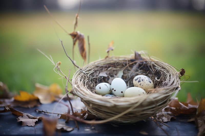 An Open Bird Nest Identification Guide in a Natural Setting Stock Image ...