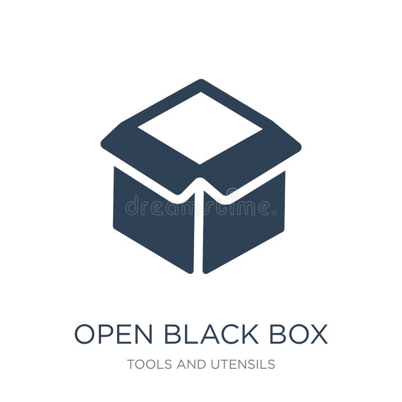 Open Black Box Icon in Trendy Design Style. Open Black Box Icon ...