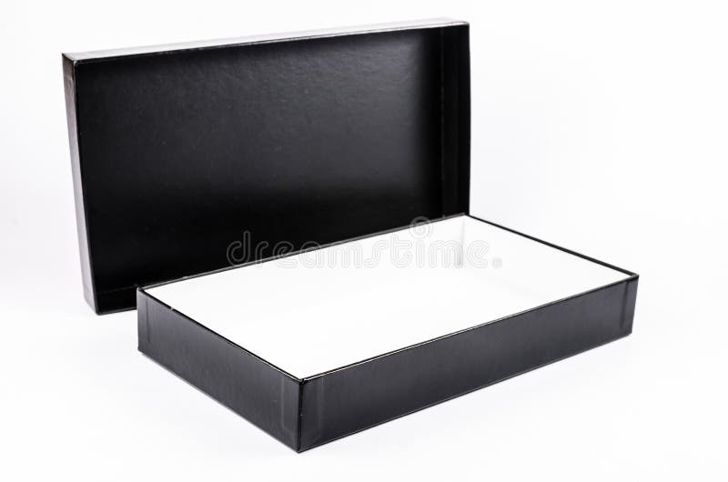 Blank Black Open Pizza Paper Box Isolated On White Background ...