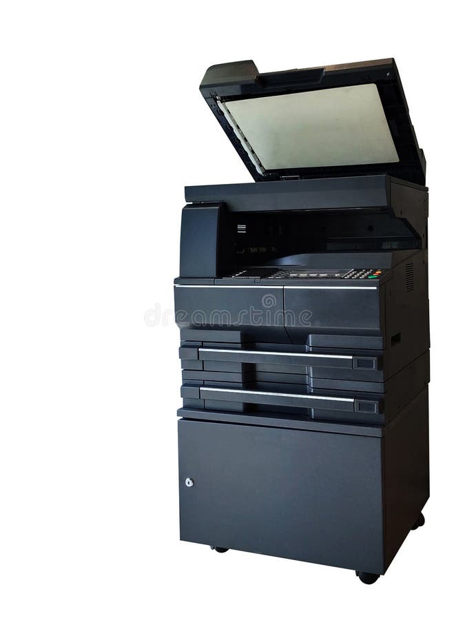 Open Black Copier on White Background, Technology, Object, Copy Space ...