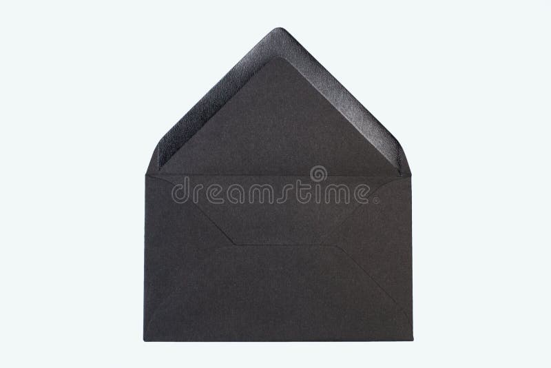 An open black envelope stock photo. Image of invitation - 144423306