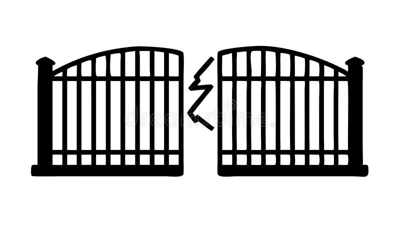 Open Black Gates, Entry Point, Property Access, Vector Design ...