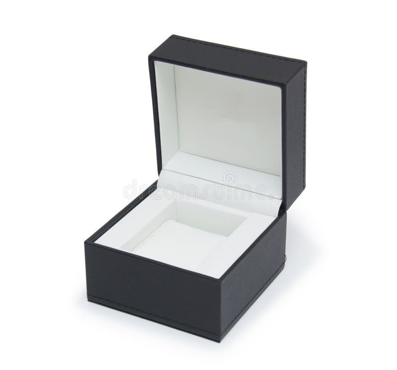 Open Black Gift Box Isolated on White Background Stock Photo - Image of ...