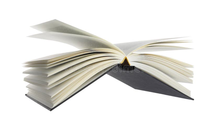 Open Black Hardcover Book Isolated on White Stock Image - Image of open ...