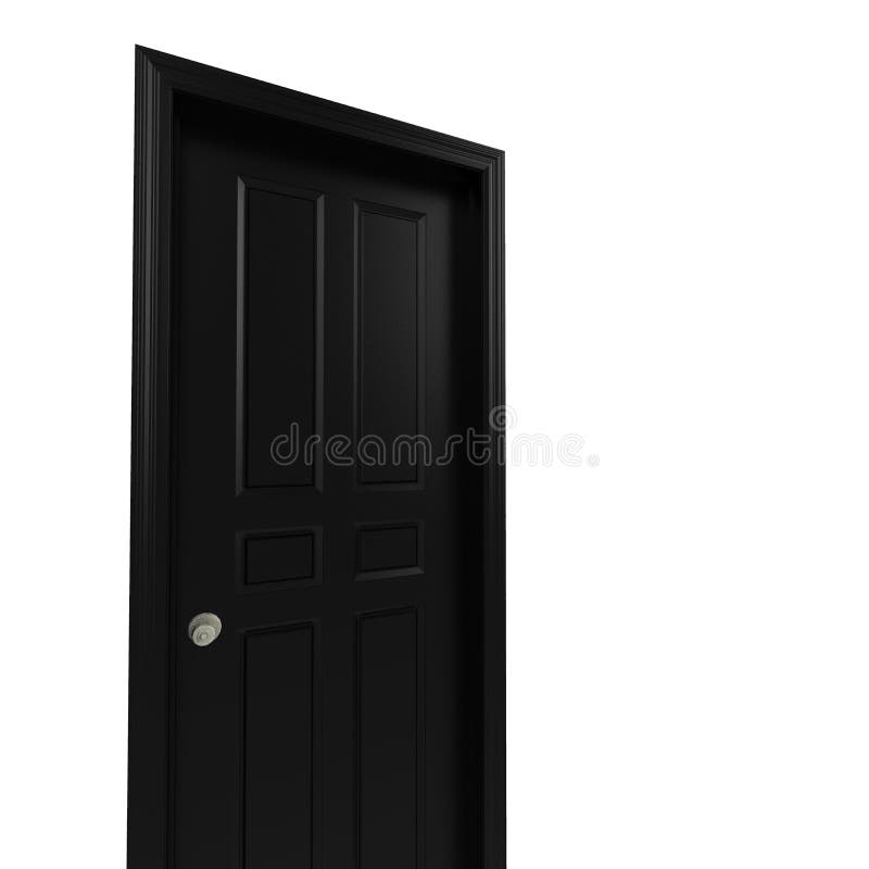 Open Isolated Black Door Closed 3d Illustration Rendering Stock ...