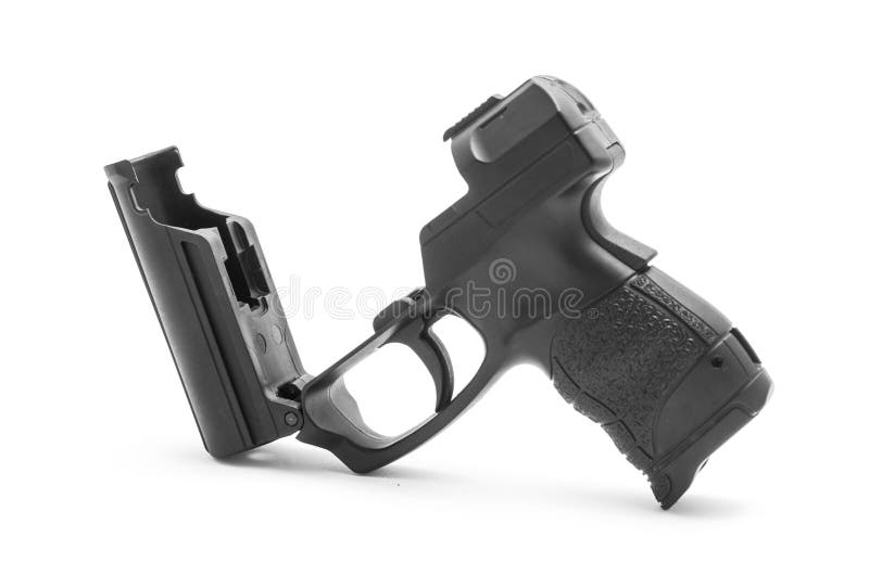 Pistol with Open Slide Isolated on White Stock Image - Image of auto ...