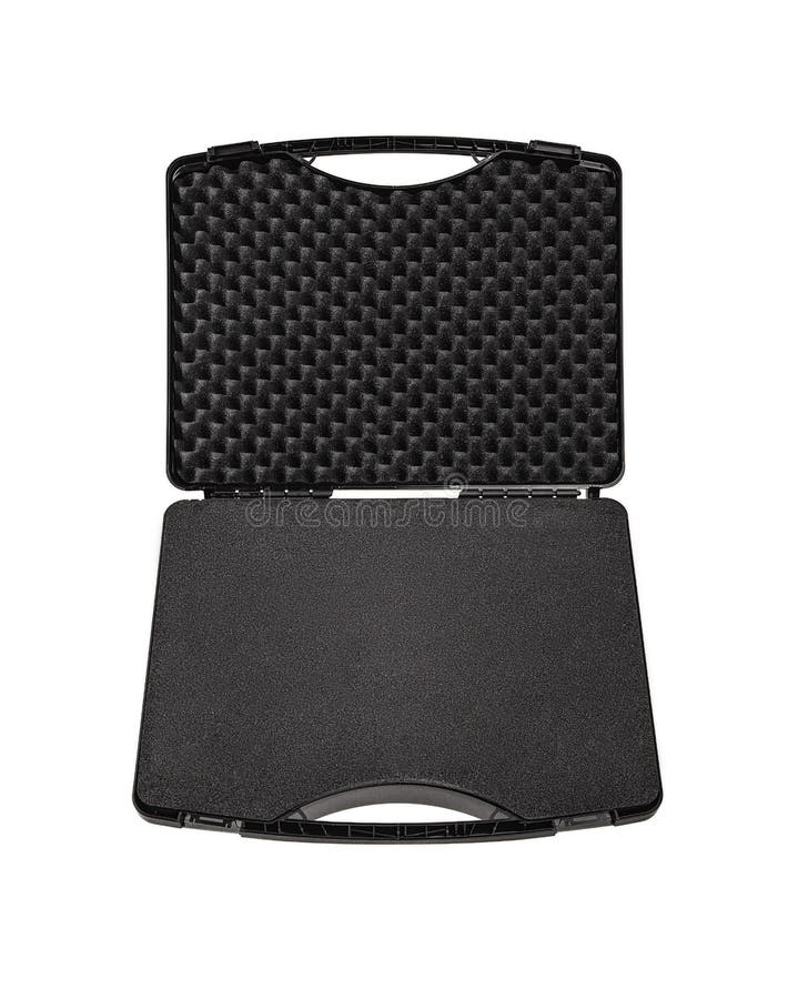Open Black Plastic Case with Foam Inside. Black Plastic Hard Case for ...