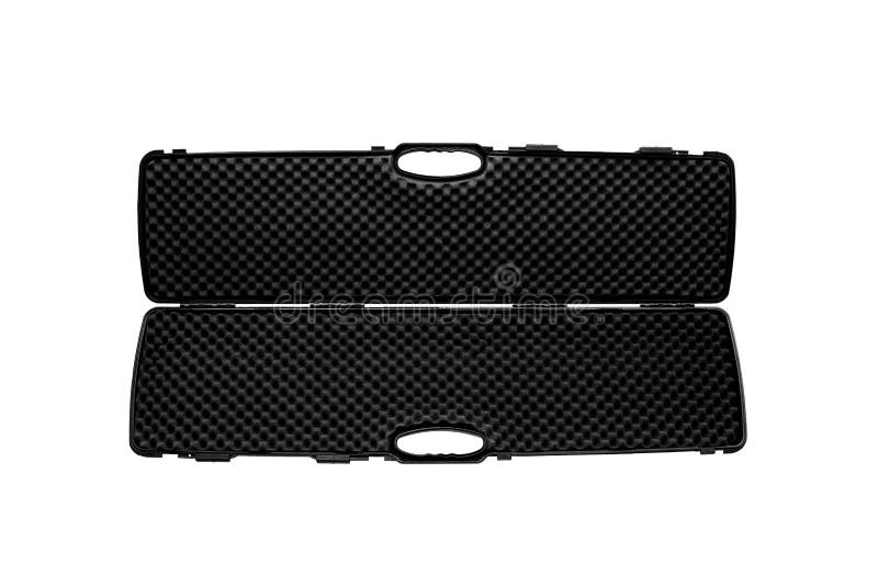 Open Black Plastic Case with Foam Inside. Weapon Case Isolate on White ...