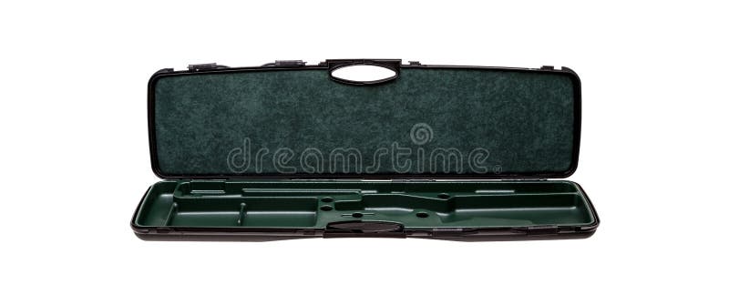 An Open Black Plastic Case with Green Velvet Inside. Weapon Case ...