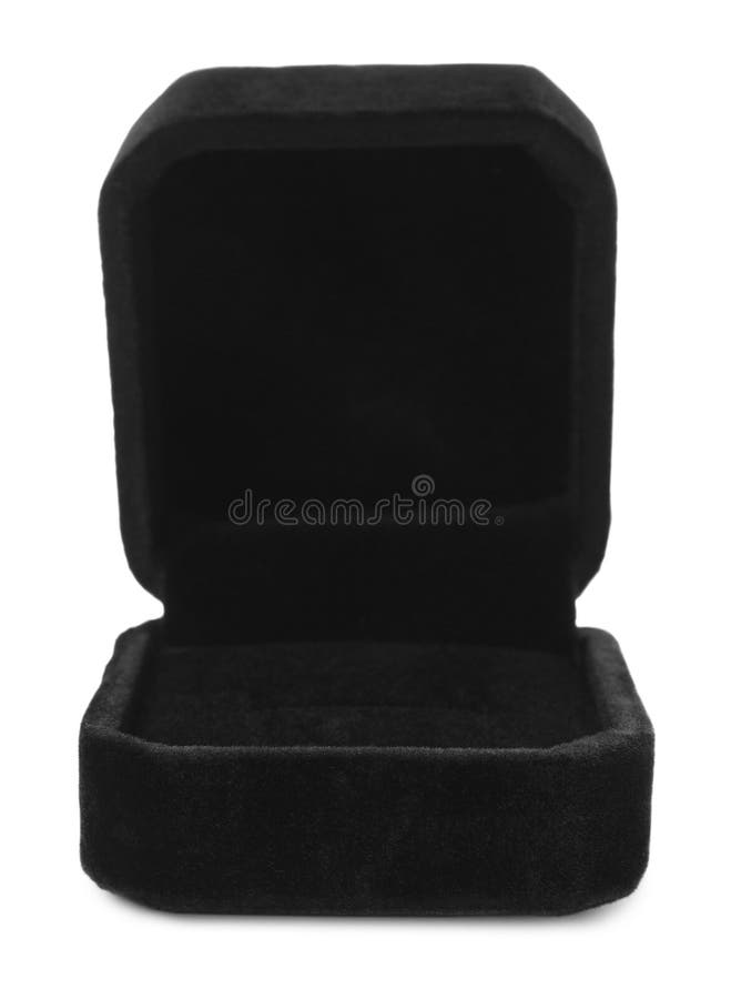 Open Black Ring Box Isolated on White Stock Photo - Image of open ...