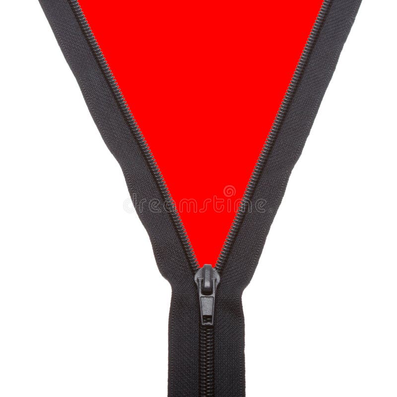 Open black zipper closeup stock photo. Image of discovery - 26861726