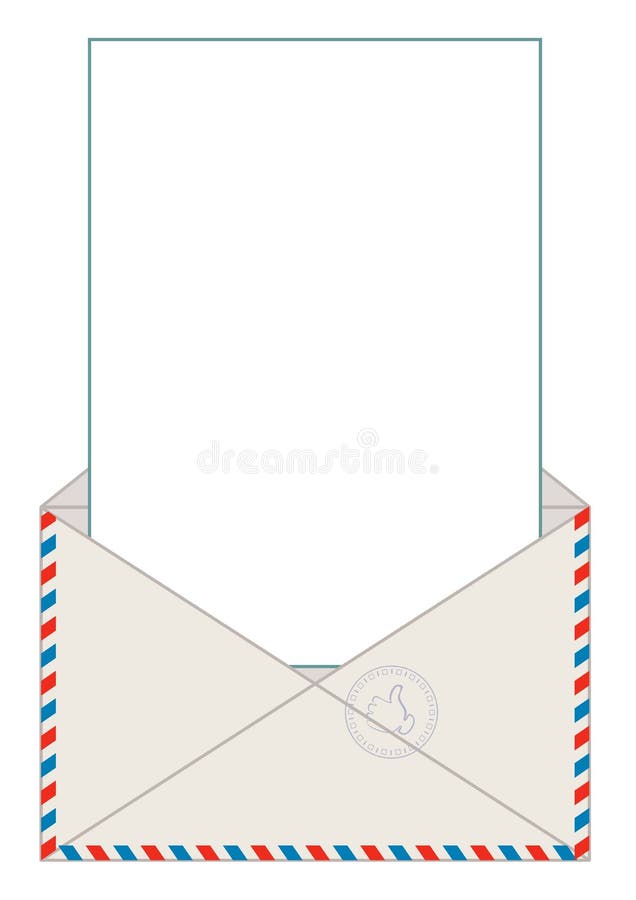 Open Blank Airmail Envelope with Rubber Stamp Stock Vector ...