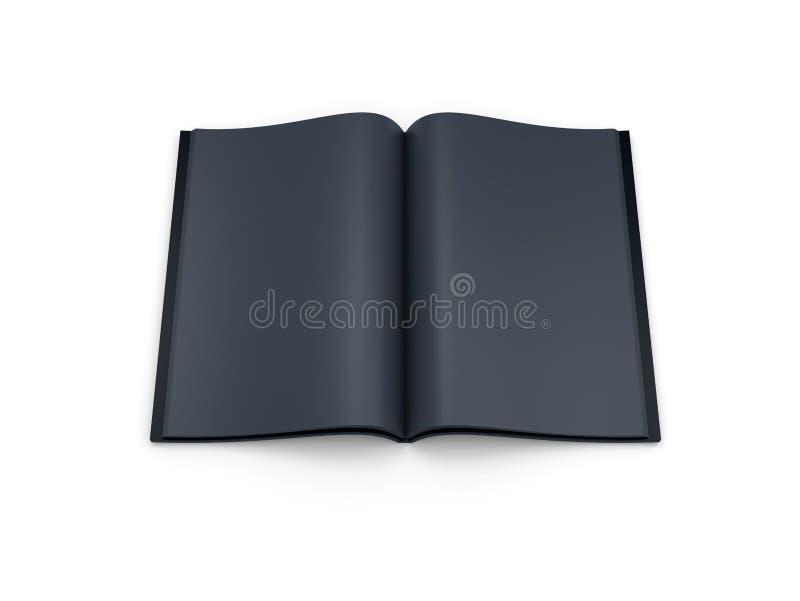 3d Blank Book Template with Black Cover on Transparent Background ...