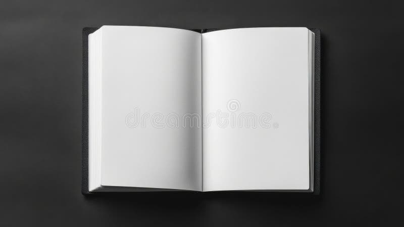 Open Blank Book on Dark Background Stock Illustration - Illustration of ...