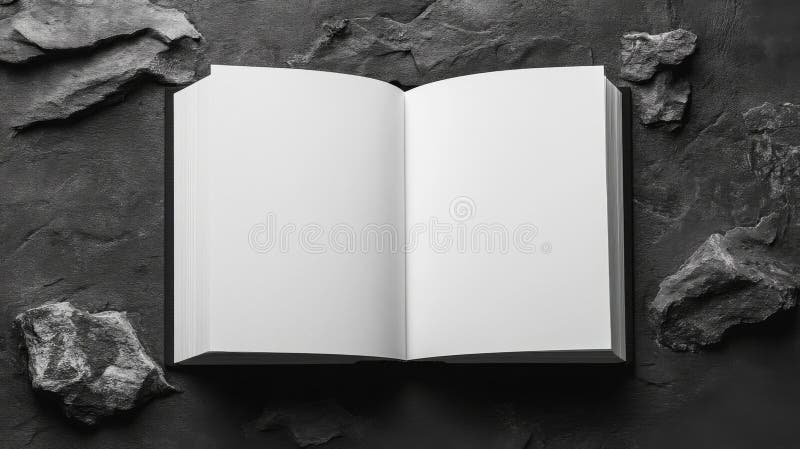 Open Blank Book on Dark Texture Background Stock Illustration ...