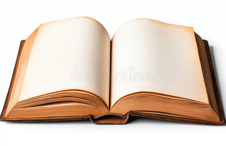 Open Blank Book with Empty Pages on White Background, Inviting ...