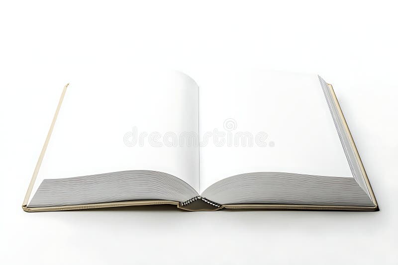 Open Blank Book with Empty Pages on White Background Stock Illustration ...