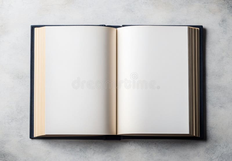 Open Blank Book Mockup Flat Lay, Empty Pages for High Quality Image ...