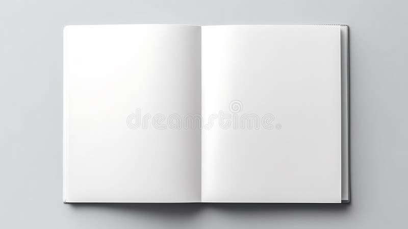 Open Blank Book Pages Displaying Empty Space Stock Illustration ...
