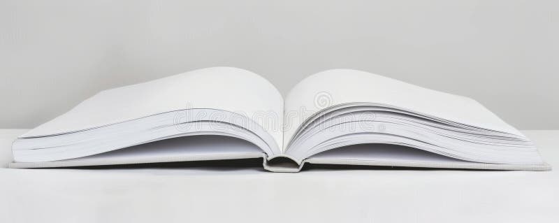 Open Blank Book with Pages Spread, Minimalistic View. Education and ...