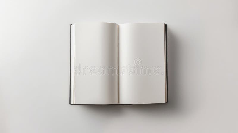 Open Blank Book on Plain Surface with Soft Shadows. Clean Pages ...