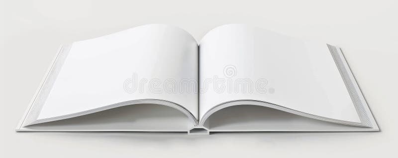 Open Blank Book on White Background, Minimalistic Design. Education and ...