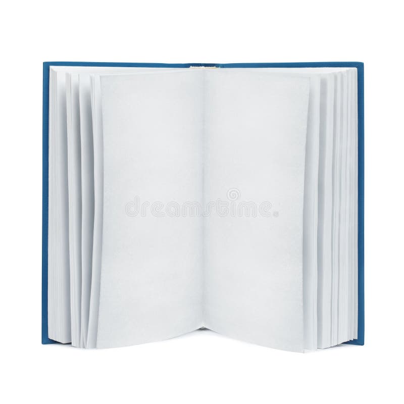 Open Blank Book on White, Isolated Stock Image - Image of hardcover ...