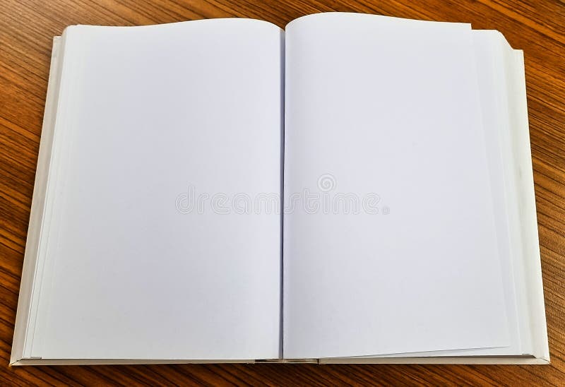 Open Blank Book on Wooden Table Ready for Notes or Ideas in an Office ...