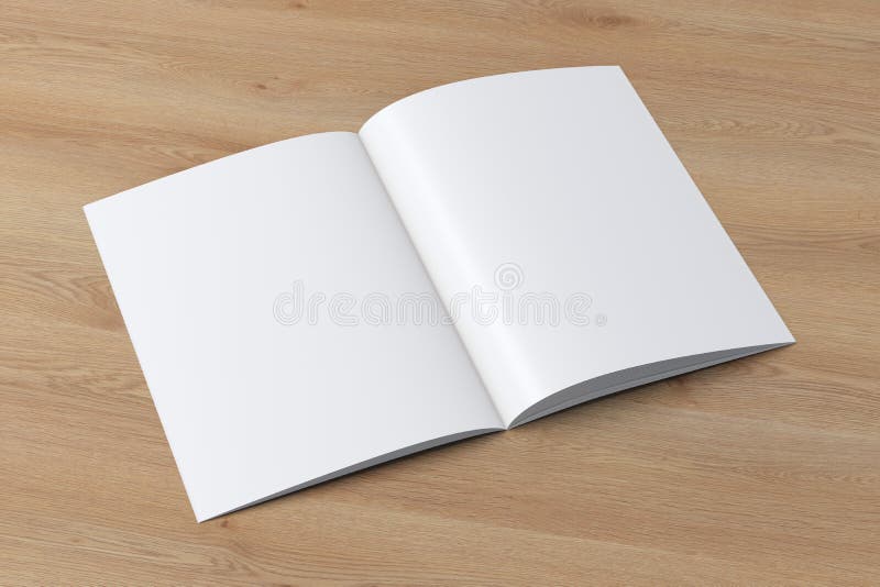 Open Blank Horizontal Booklet Set Stock Illustration - Illustration of ...