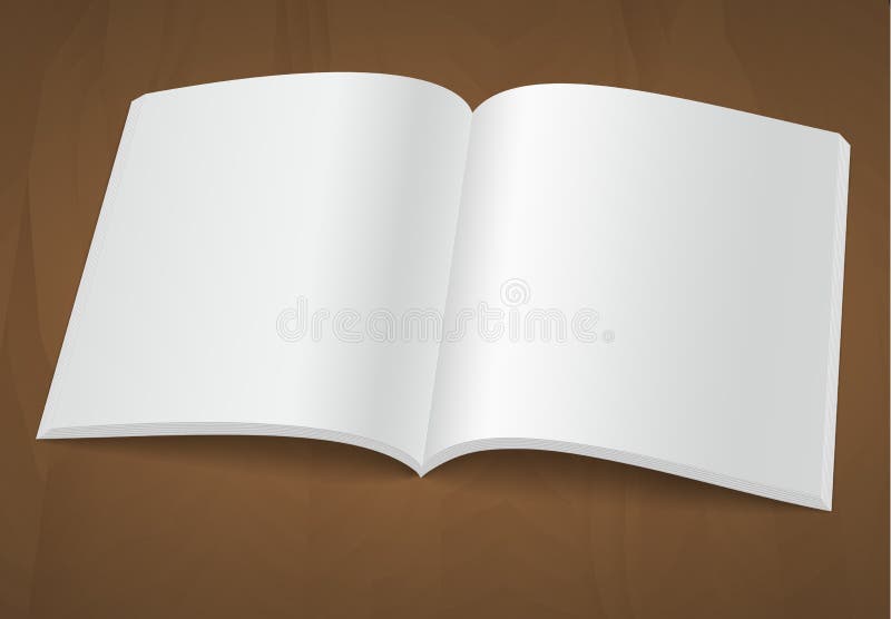 Open Blank Brochure or Magazine on a Wooden Background Stock Vector ...
