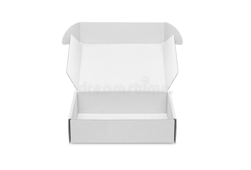 Open Blank Carton Box Isolated on White Background Stock Photo - Image ...