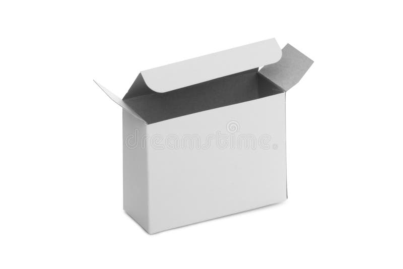 Open Blank Carton Box Isolated on White Background Stock Photo - Image ...