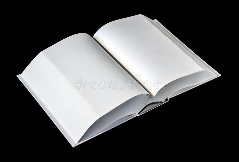Open Blank Dictionary, Book Isolated on Black Stock Photo - Image of ...