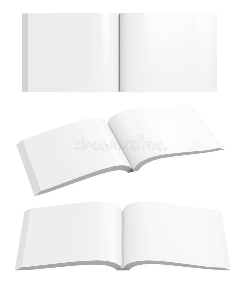 Open Blank Horizontal Booklet Set Stock Illustration - Illustration of ...