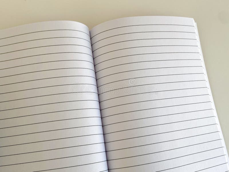 Open Blank Lined Notebook Ready for Writing or Journaling Stock Image ...