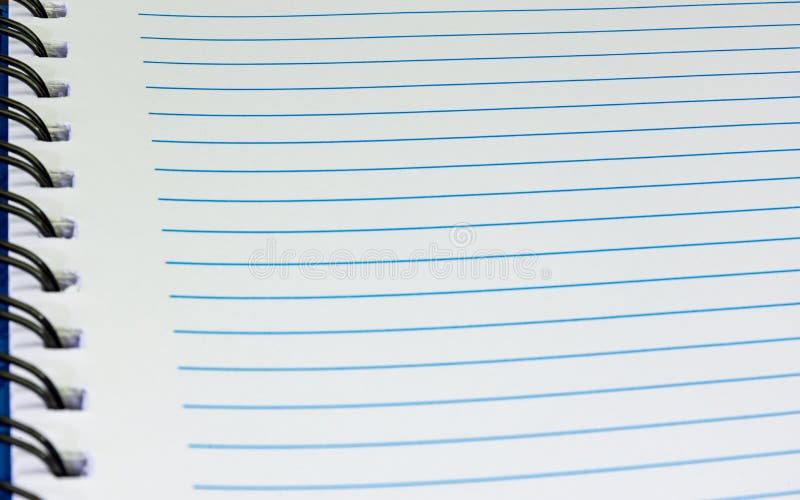 Open Blank Lined Page Notebook Stock Photo - Image of abstract, blue ...