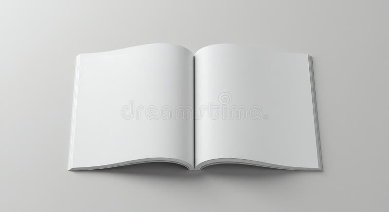 Open Blank Magazine Mockup on a Gray Surface, Perfect for Design Stock ...