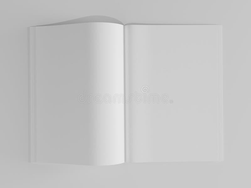 Open Blank Magazine on White Background, Top View. for Mockup Design ...