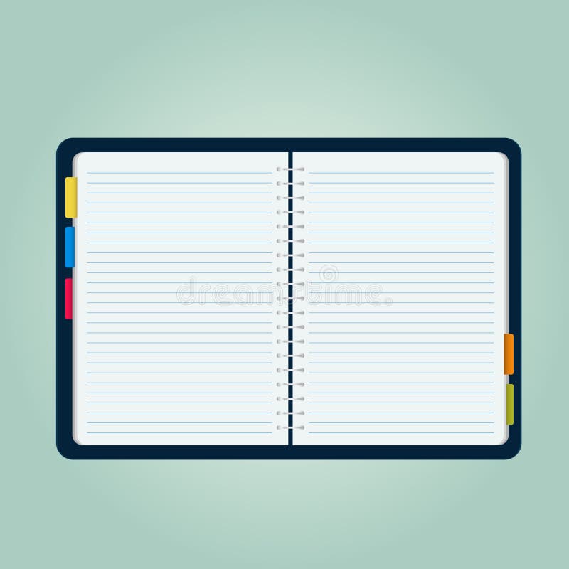 Open Blank Note Book Illustration Stock Vector - Illustration of open ...